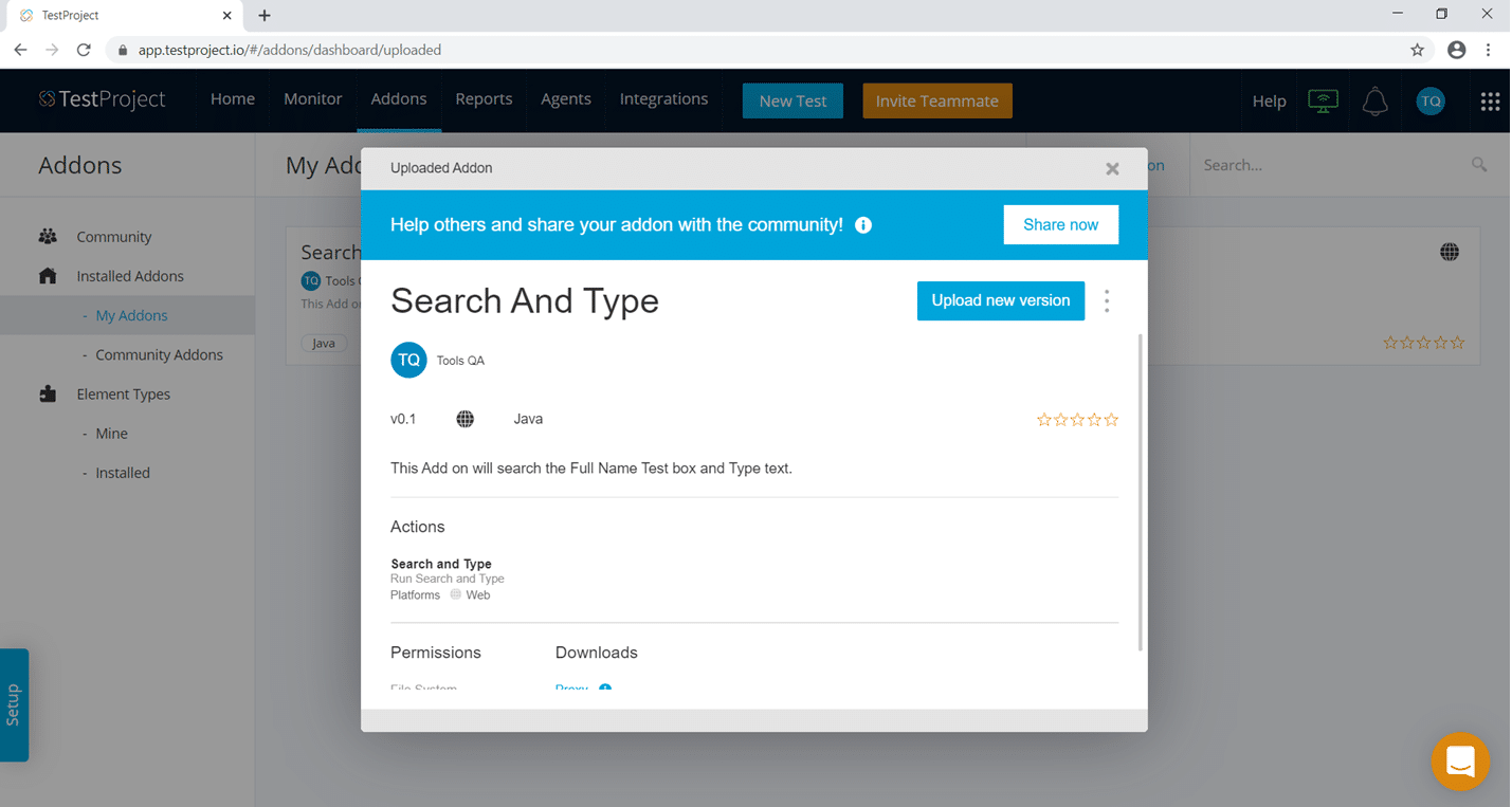 How To Create And Use Custom Addons In Testproject